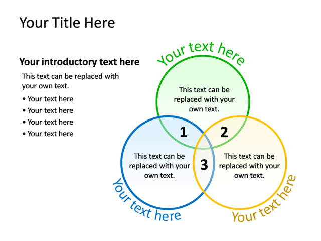 PowerPoint Slide Diagram Venn Multicolor 3 Circles TG310 