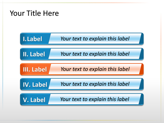 PowerPoint Slide - List Diagram - Multicolor - 5 bars - TG50 ... PowerPoint Slide - List Diagram - Multicolor - 5 bars - TG50 ...