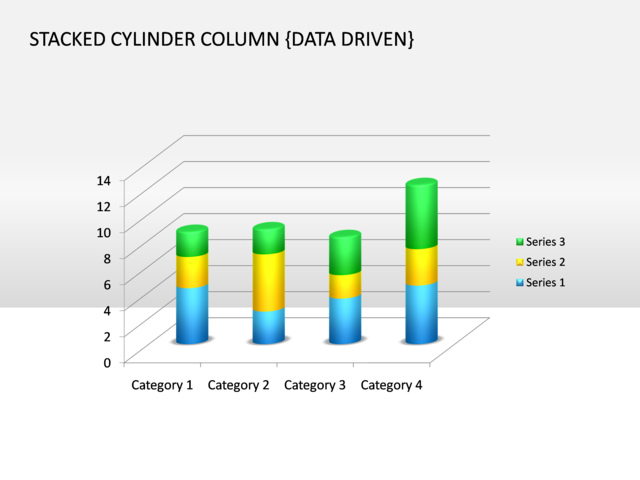 PowerPoint Slide - Stacked Cylinder Column - 3D - Multicolor - Data Driven - cg-2 ...